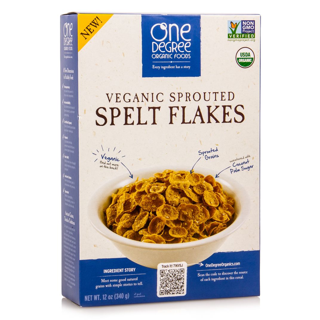 One Degree - @@Veganic Sprouted Spelt Flakes Cereal, Organic - Azure ...