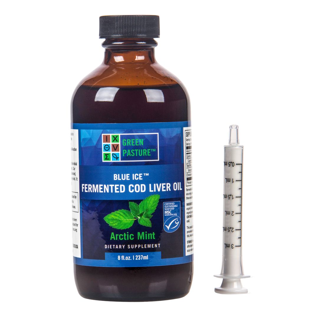 Green Pasture - Blue Ice Fermented Cod Liver Oil, Arctic Mint - Azure ...