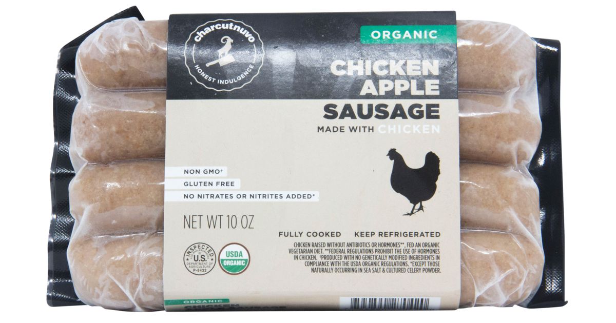 Charcutnuvo Sausage, Chicken Apple, Frozen, Organic - Azure Standard