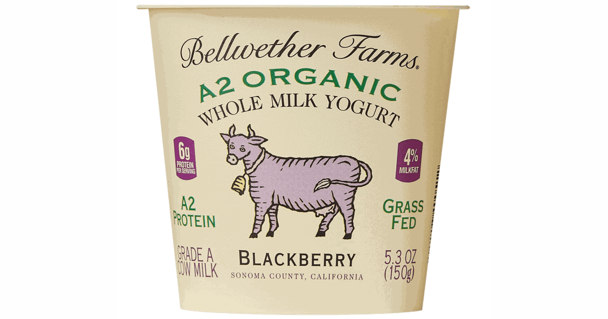 Bellwether Farms Yogurt, Whole Milk, Blackberry, A2 Organic - Azure ...
