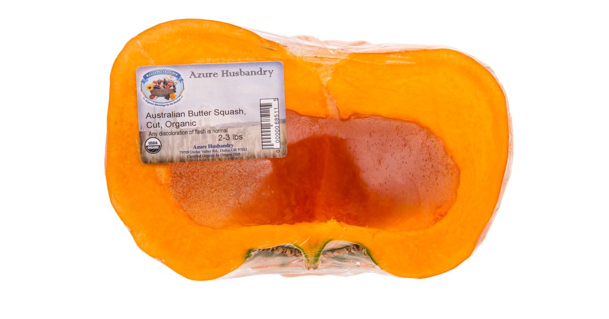 Azure Husbandry Squash, Heirloom Australian Butter, Cut, Organic ...