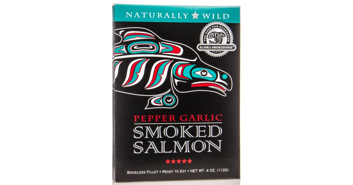 @@Alaska Smokehouse Smoked Salmon, Natural, Pepper Garlic, in Gift Box ...