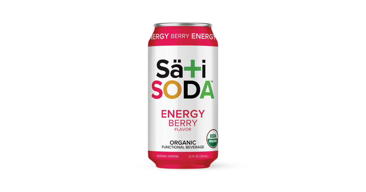 Sati Soda Energy, Berry Soda, Organic - Azure Standard