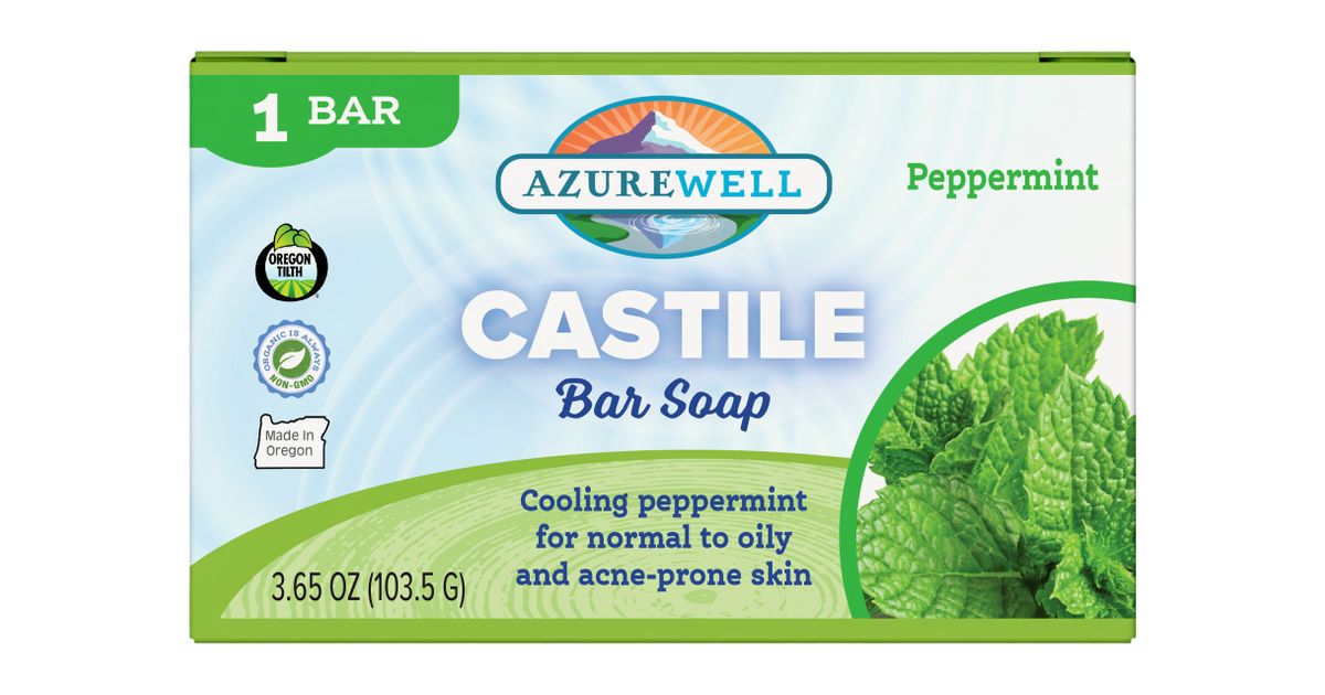AzureWell Castile Bar Soap, Peppermint, Organic - Azure Standard