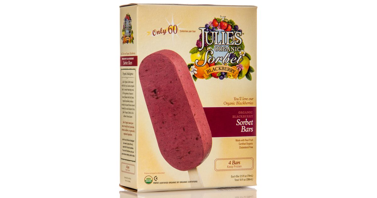 @@Julie's Ice Cream Blackberry Sorbet Bar, Frozen, Organic - Azure Standard
