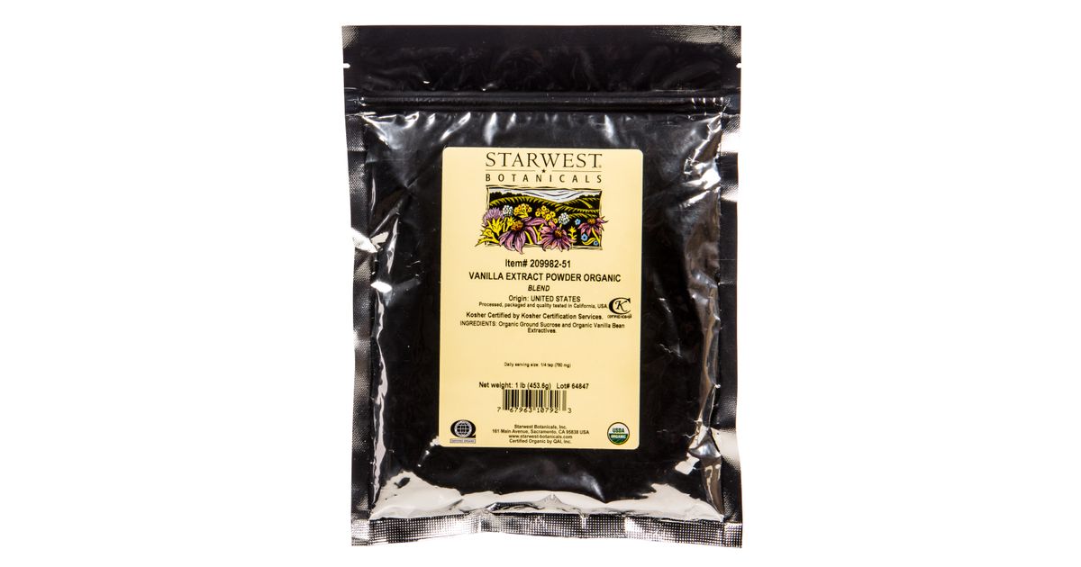 Starwest Vanilla Extract Powder, Organic - Azure Standard