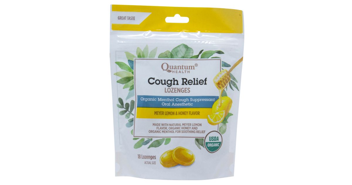 Quantum Health Cough Relief Lozenges, Meyer Lemon & Honey, Organic ...