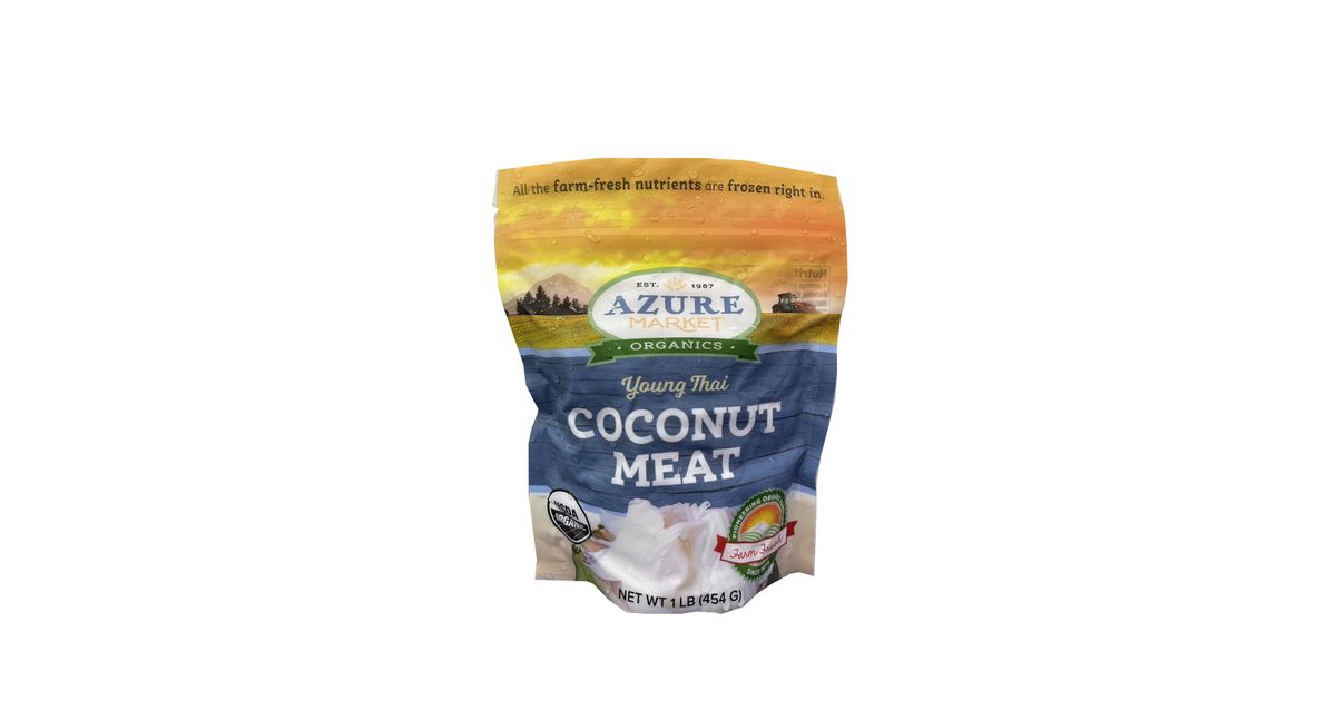 Azure Market Organics Coconut Meat, Young Thai, Frozen, Organic - Azure ...