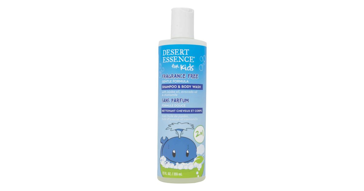 Desert Essence Kids 2 -in-1 Shampoo & Body Wash, Fragrance Free - Azure ...