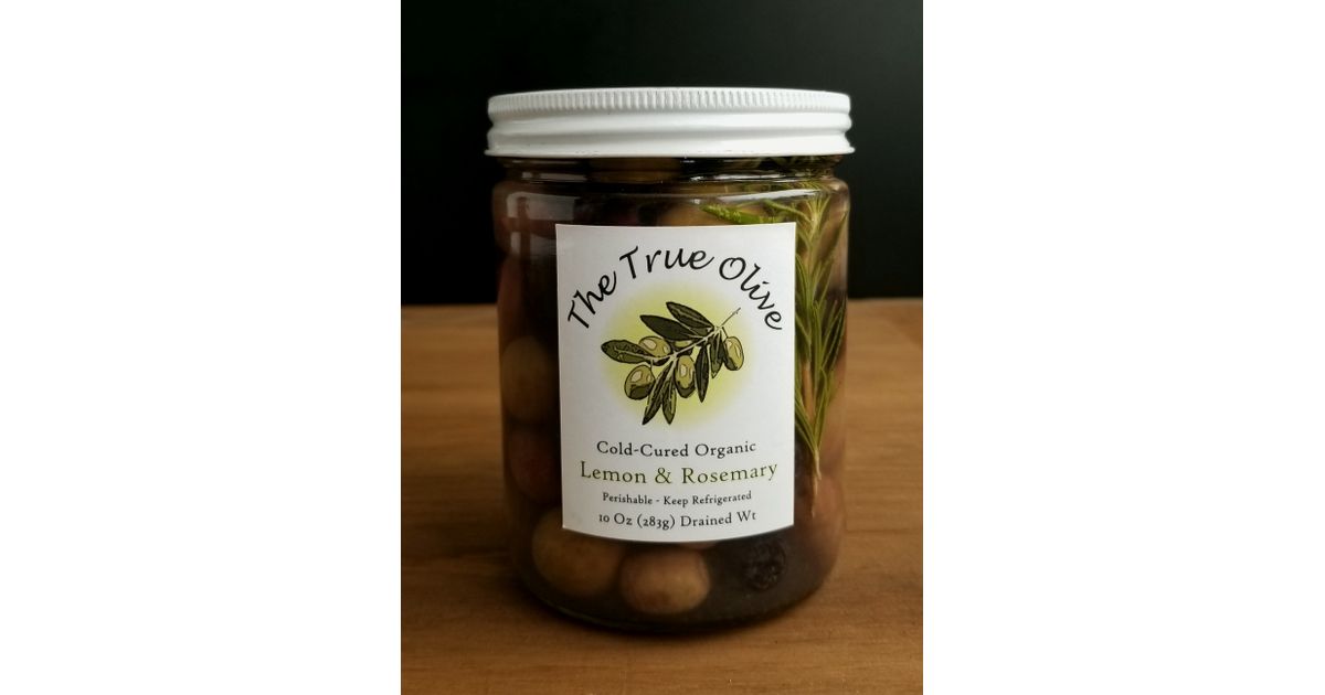 The True Olive Olives, Cold-Cured, Mixed, Lemon & Rosemary, Organic ...