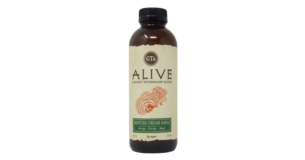 GT's ALIVE, Ancient Mushroom Elixir, Matcha Cream Soda - Azure Standard