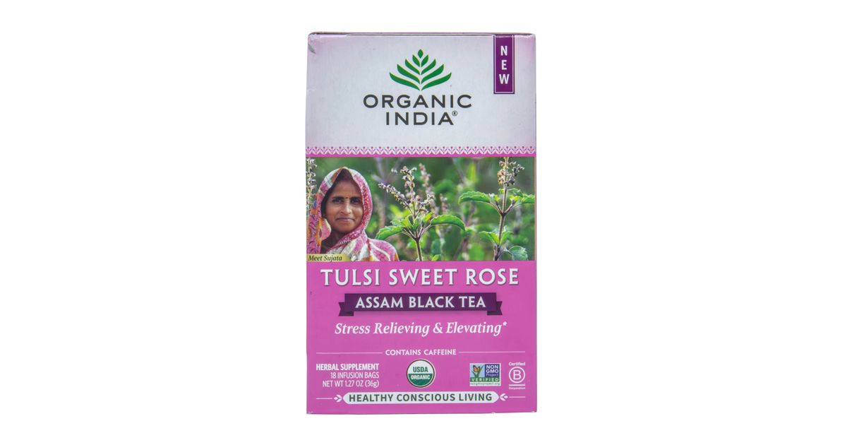Organic India Tulsi Tea, Sweet Rose, Assam Black, Organic - Azure Standard