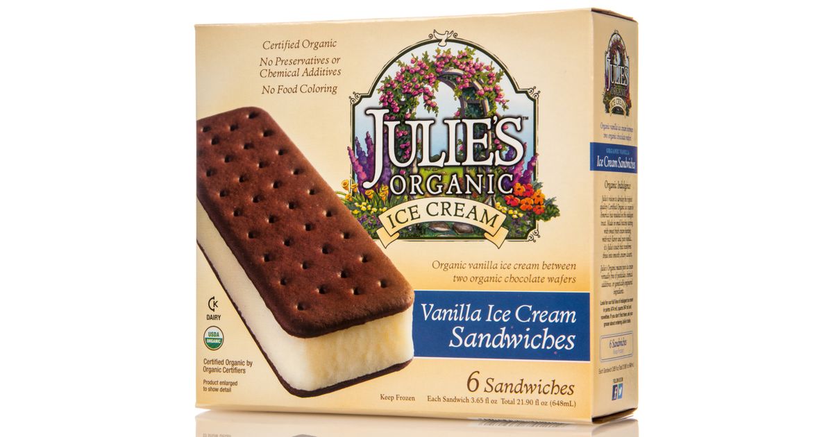 @@Julie's Ice Cream Vanilla Ice Cream Sandwich, Frozen, Organic - Azure ...