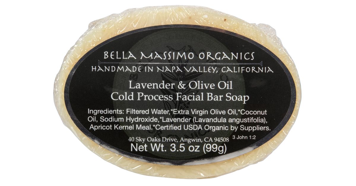 @@Bella Massimo Organics Facial Bar Soap, Lavender and Olive Oil ...