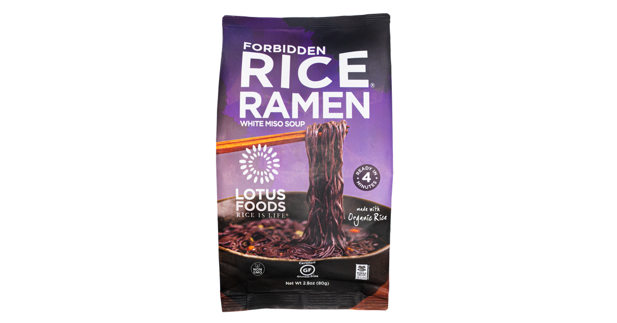 Lotus Foods Forbidden Rice Ramen with White Miso Soup, Organic - Azure ...