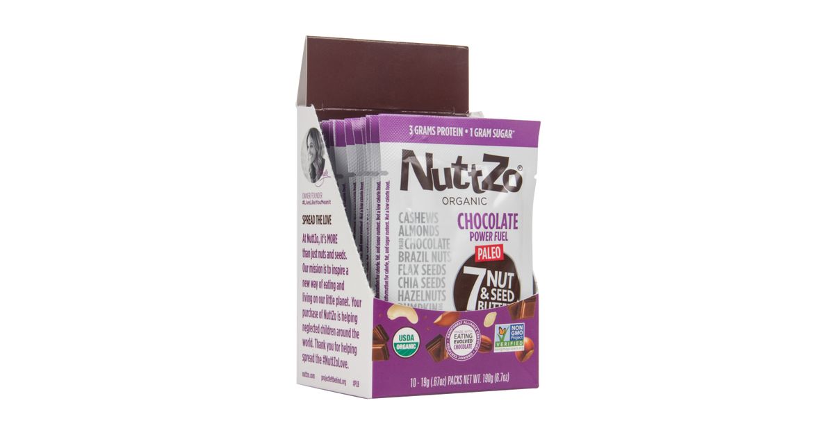 NuttZo Seven Nut & Seed Butter, Chocolate, 2Go Power Fuel, Smooth ...