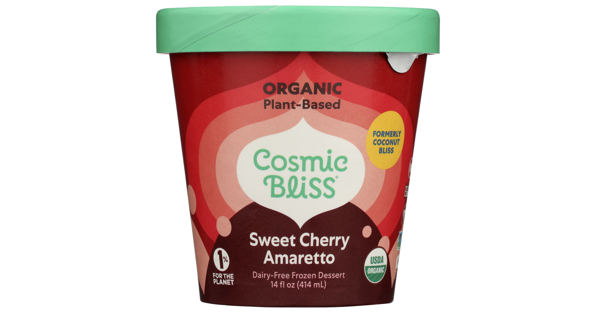 Cosmic Bliss Coconut Ice Cream, Sweet Cherry Amaretto, GF, Frozen ...
