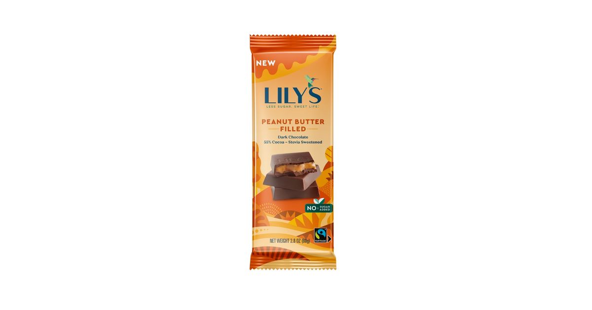@@Lily's Filled Dark Chocolate Bar, Peanut Butter, 55%, Stevia Sweet ...