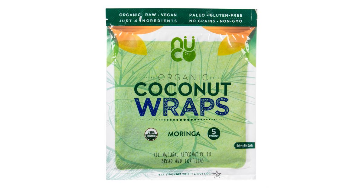 NUCO Paleo Coconut Wraps, Moringa, Organic - Azure Standard