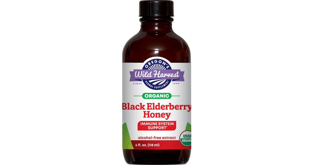 Oregon's Wild Harvest Black Elderberry Honey Extract, Alcohol Free ...