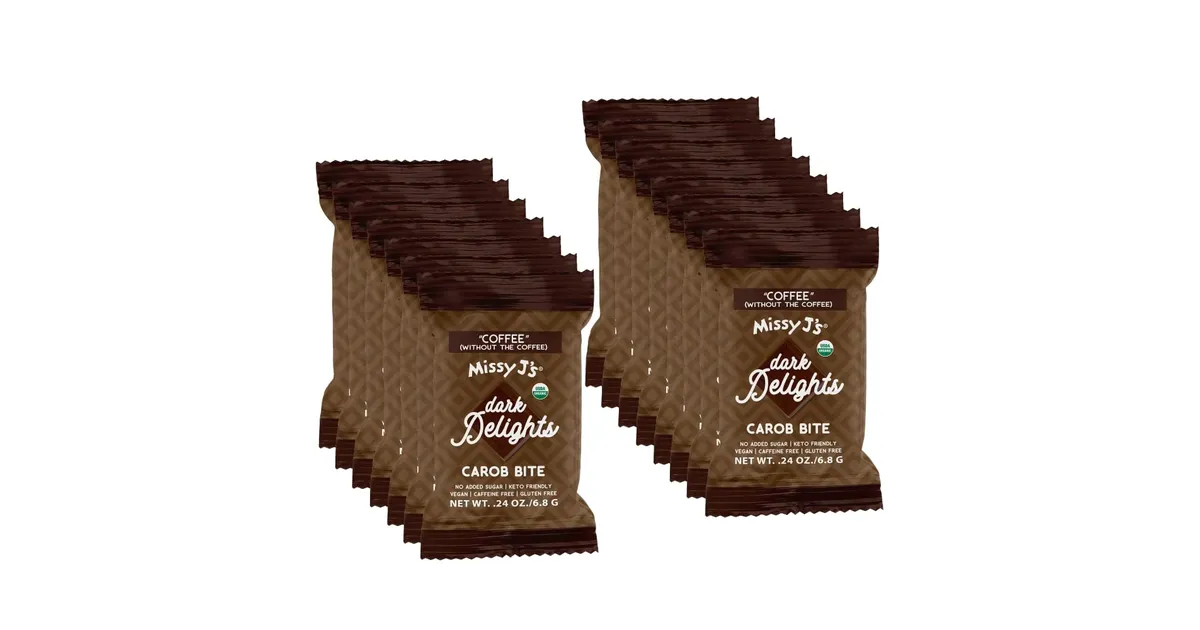 Missy J's UnSweetened DARK Carob Delights, Coffee Mini Bites, Organic ...