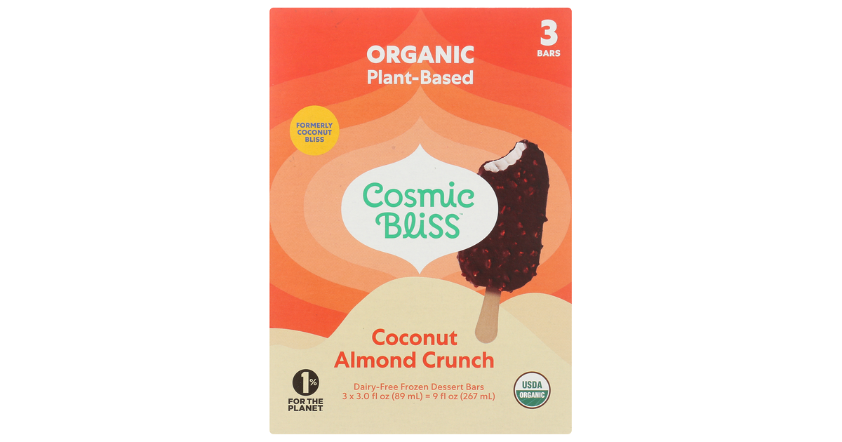 Cosmic Bliss Coconut Almond Crunch Ice Cream in Chocolate Bars, Frozen ...