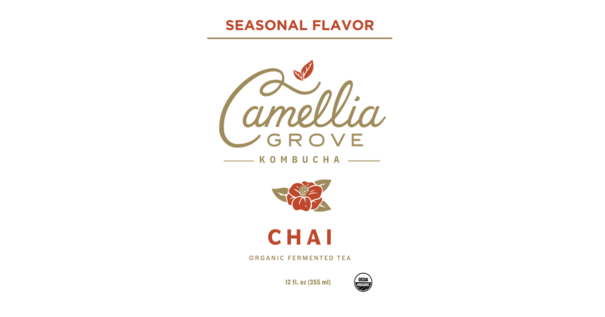 Camellia Grove Kombucha, Fermented Tea, Chai, Organic - Azure Standard