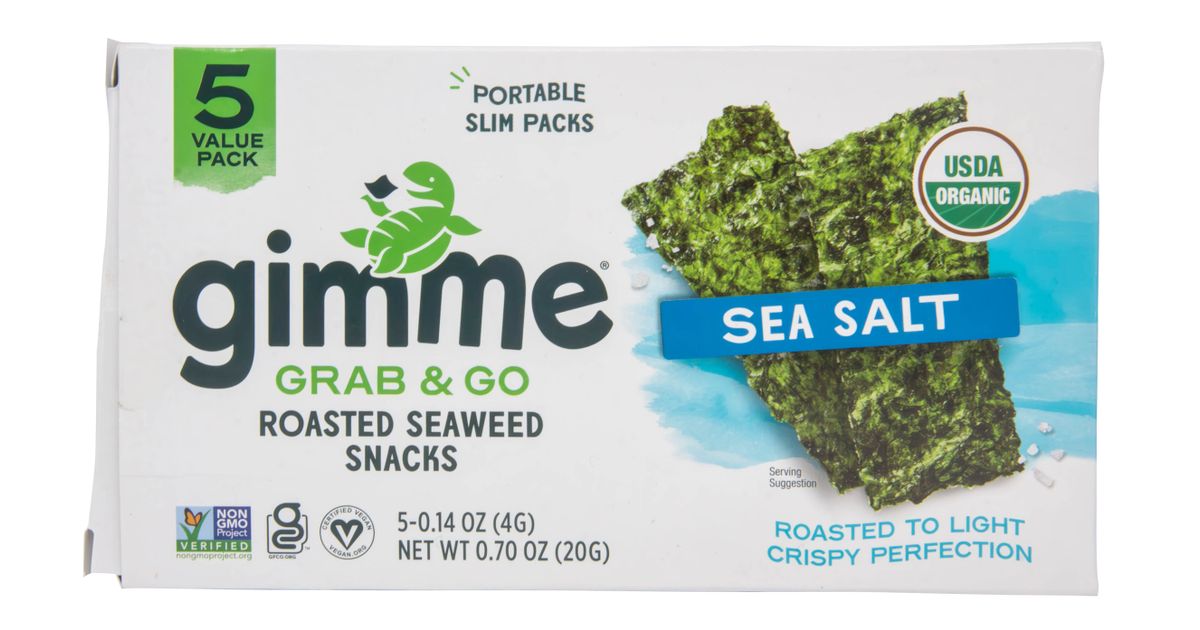 Gimme Roasted Seaweed Snack, Grab & Go, Sea Salt, Organic - Azure Standard