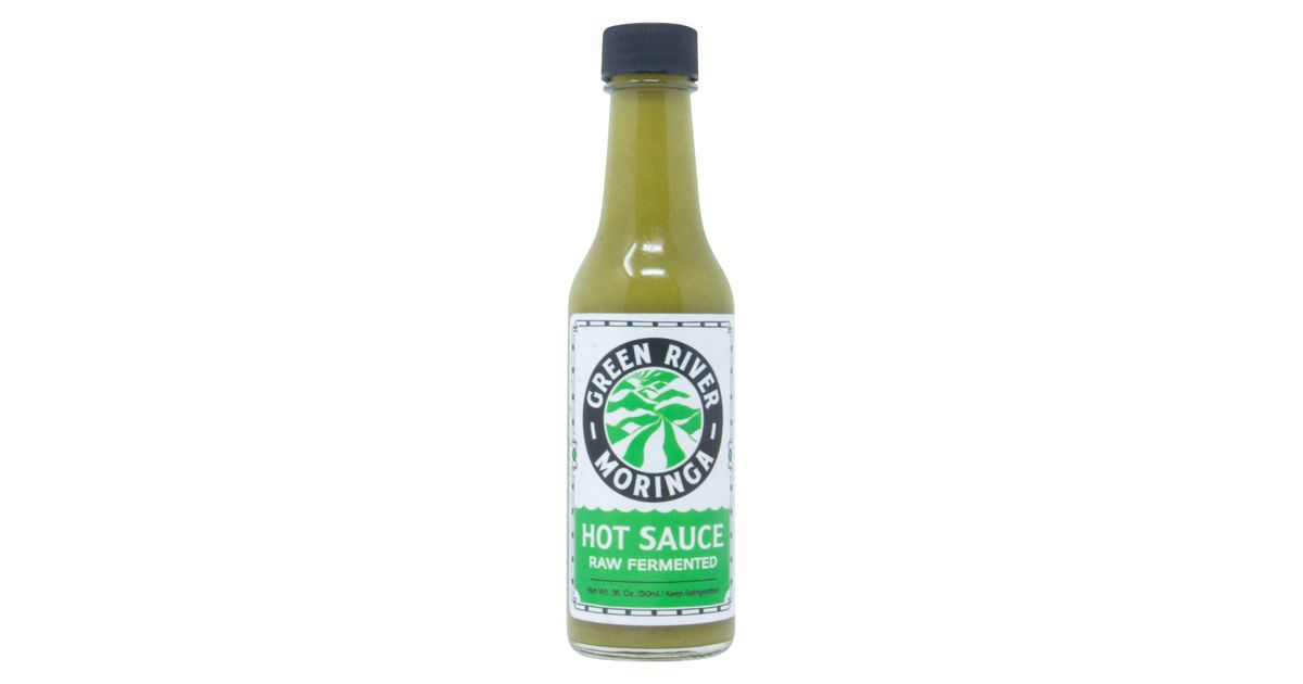 Stinging Kombucha Hot Sauce, Green River Moringa, Raw Fermented - Azure ...