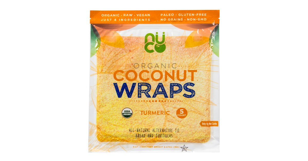 NUCO Paleo Coconut Wraps, Turmeric, Organic - Azure Standard
