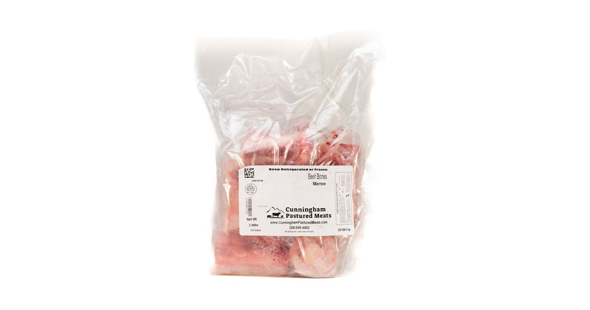 Cunningham Pastured Meats Beef Marrow Bones, FROZEN, Random Weight ...