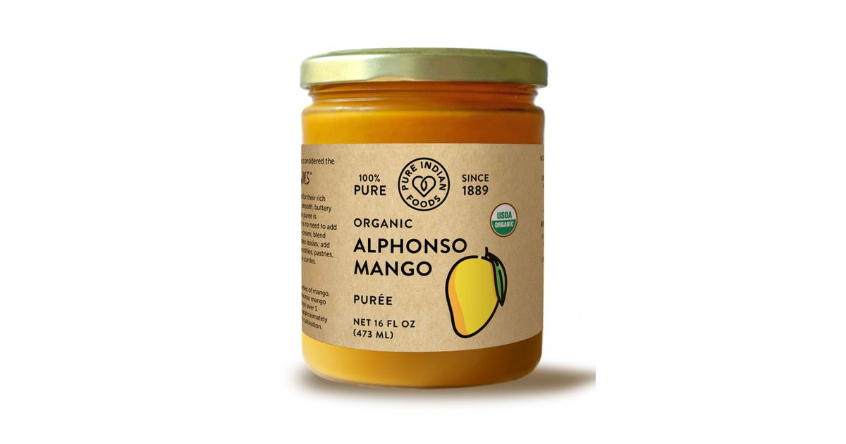 Pure Indian Foods Mango Puree, Alphonso, Organic - Azure Standard