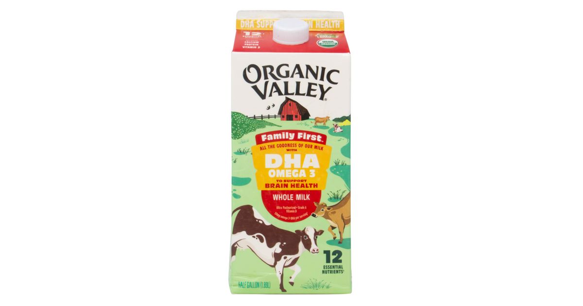Organic Valley Whole Milk, Family First with DHA Omega 3, Organic ...