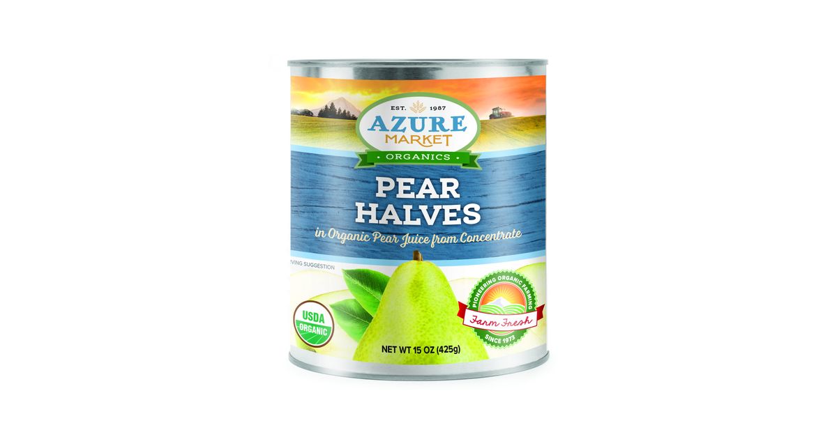 Azure Market Organics Pear Halves in Pear Juice, Organic - Azure Standard