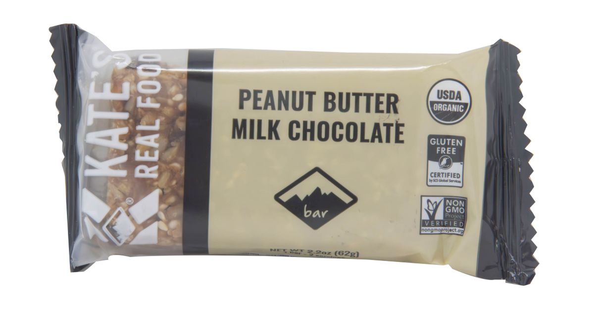 Kate's Real Food Energy Bar, Peanut Butter Milk Chocolate, Organic ...