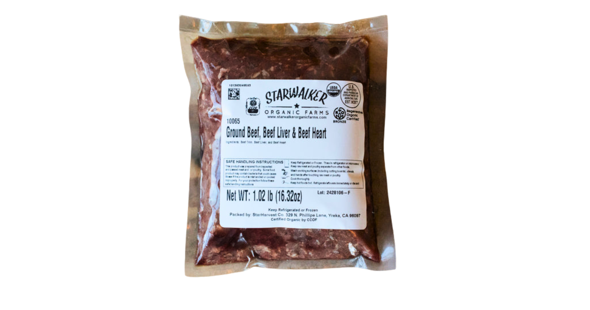 StarWalker Organic Farms Ground Beef, Ancestral Blend, Frozen, Organic ...