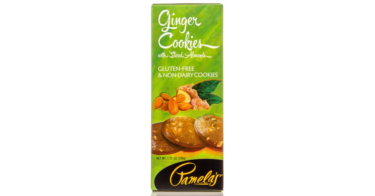 Pamela's Ginger Cookies with Sliced Almonds, Gluten Free - Azure Standard