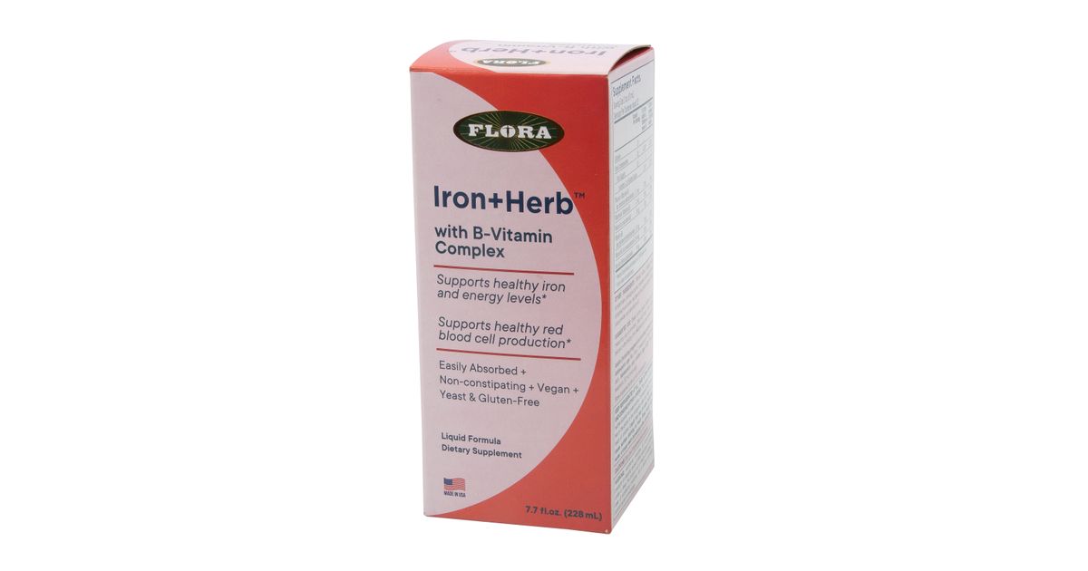 Flora Iron+Herb, Liquid Iron Supplement, Vegan - Azure Standard