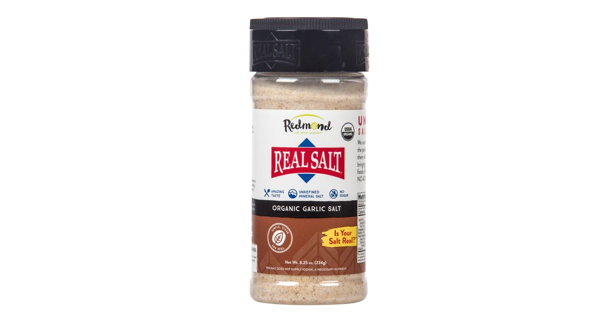 Redmond Garlic Salt, Real Salt, Organic - Azure Standard