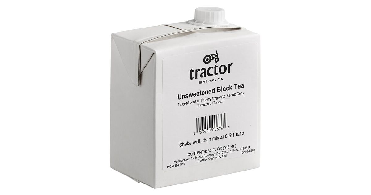 Tractor Beverage Co. Unsweet Black Tea, 8.5:1 Concentrate, Organic ...