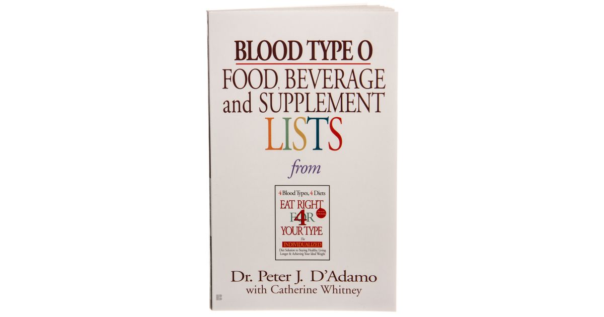 Books Blood Type O Food, Bev/Supplement Li - Azure Standard