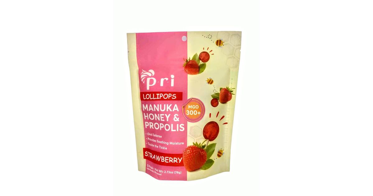Pacific Resources International Manuka Honey Lollipops, Strawberry ...