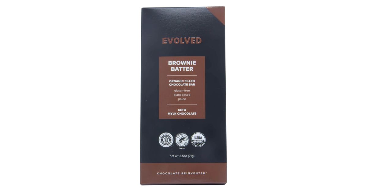 Evolved Chocolate Chocolate Bar, Brownie Batter, Dairy Free, Organic ...