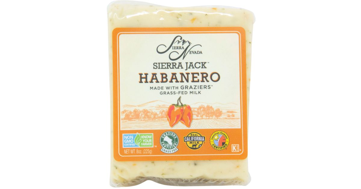 Sierra Nevada Cheese Company Cheese, Sierra Jack Habanero, Grass-Fed ...