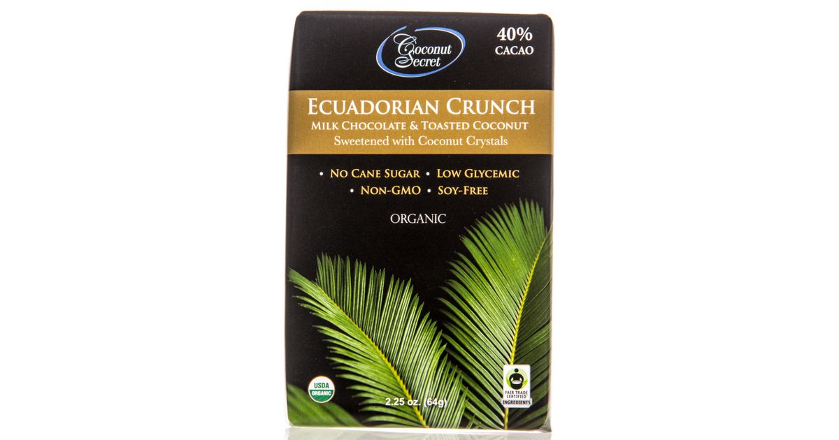 Coconut Secret Chocolate Crunch Bar, Ecuadorian Milk, Organic - Azure ...