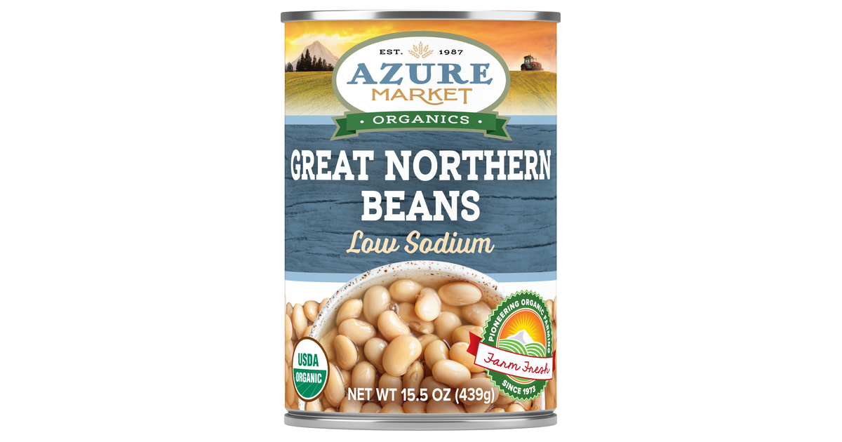 Azure Market Organics Great Northern Beans, Low Sodium, Organic - Azure ...