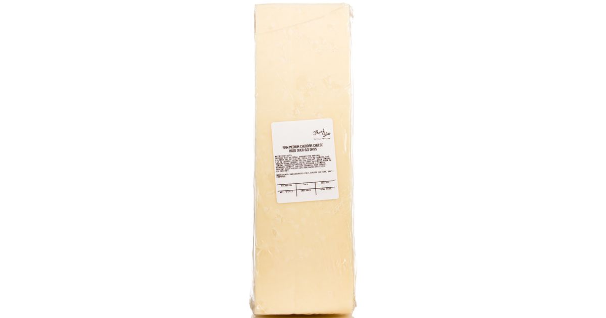 Azure Market Cheddar Cheese, Raw, White, Random Weight - Azure Standard
