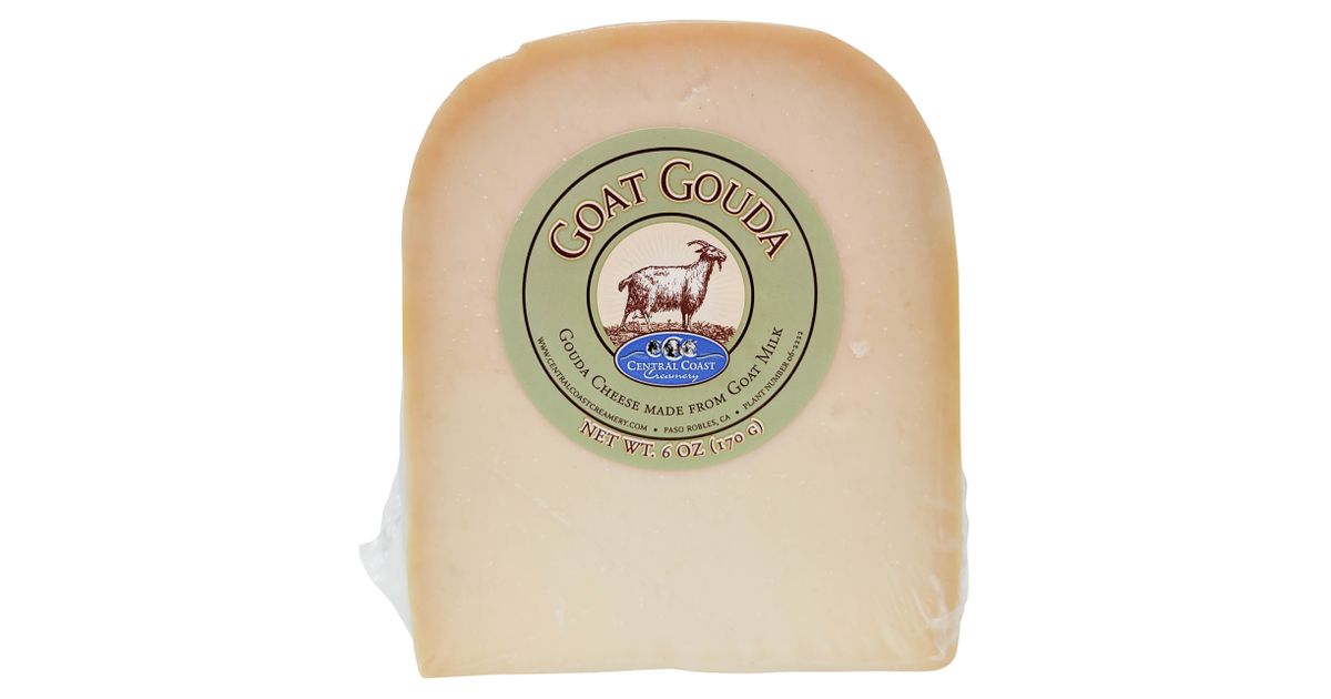 Central Coast Creamery Goat Cheese, Gouda, Wedge - Azure Standard