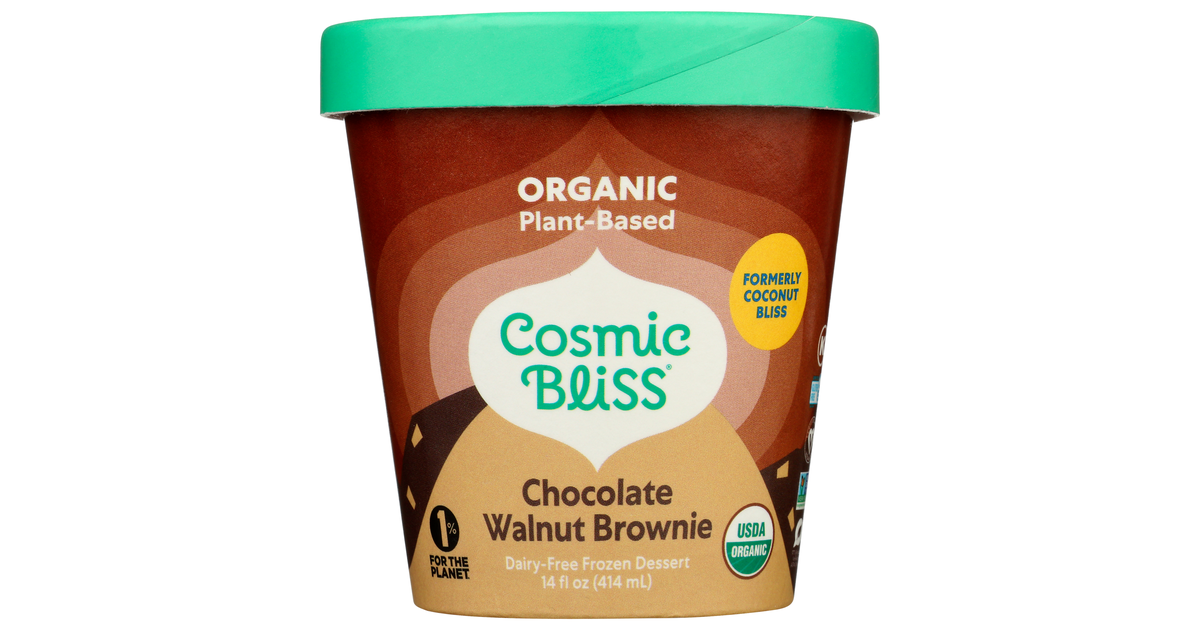 Cosmic Bliss Coconut Ice Cream, Chocolate Walnut Brownie, Frozen ...