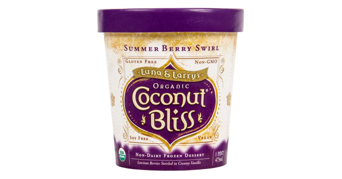Cosmic Bliss Coconut Ice Cream, Summer Berry Swirl, Frozen, Organic ...